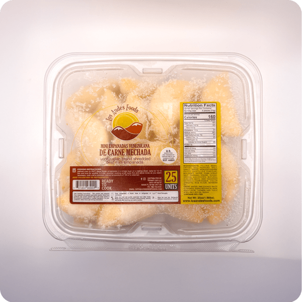 Mini Venezuelan empanadas shredded beef 25 units – Los Andes Foods